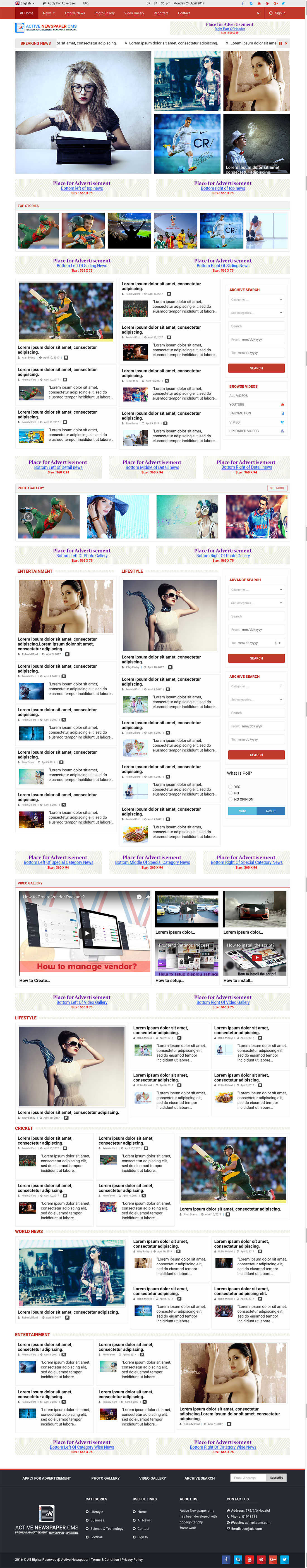 Active Newspaper CMS by ActiveITzone | CodeCanyon